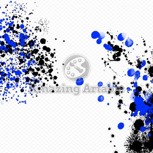 Blue & Black Splatter Clipart: Blue and Black Ink Splatter Clipart ...