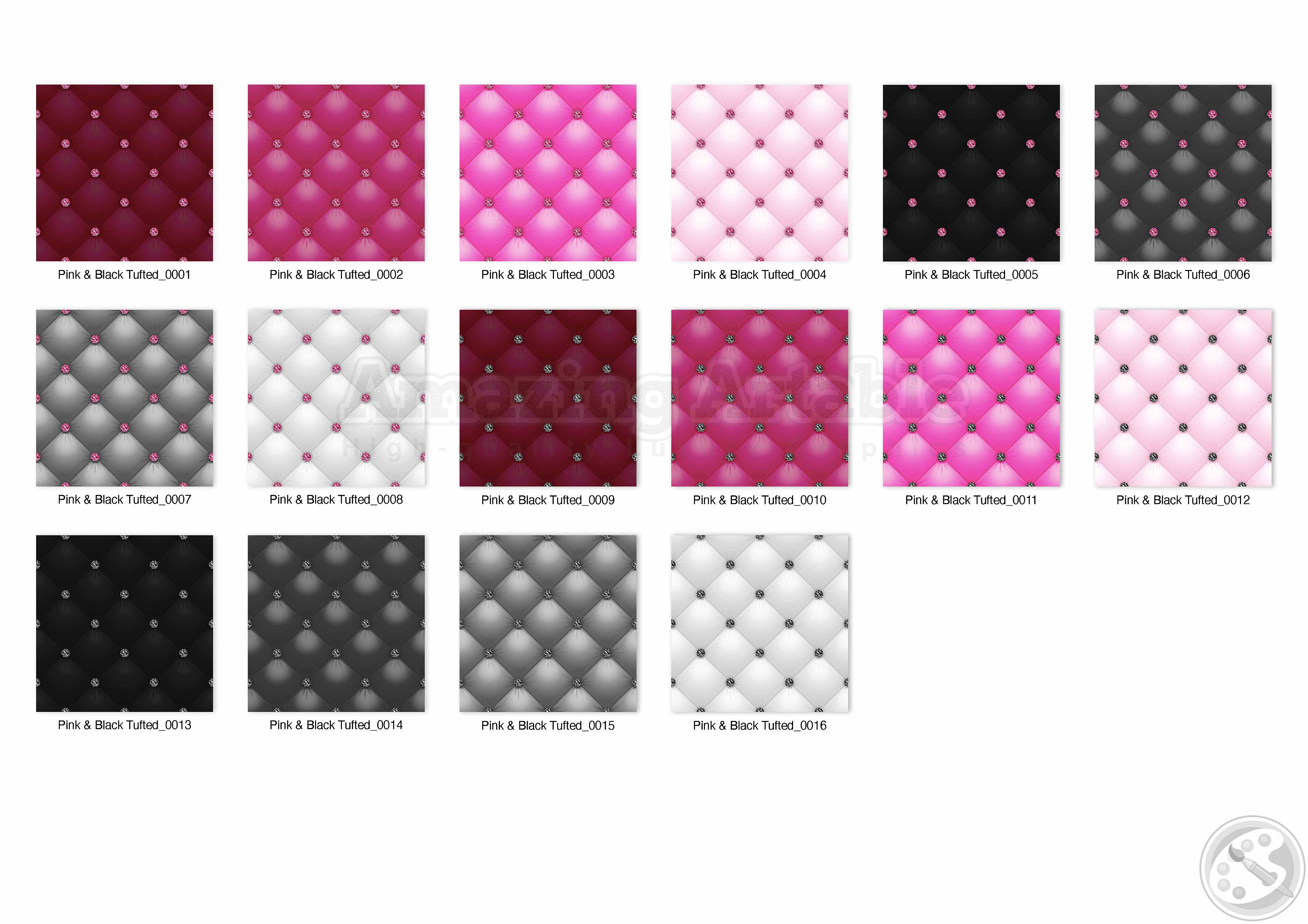 Pink & Black Diamond Tufted Digital Paper: Luxury Seamless - Etsy