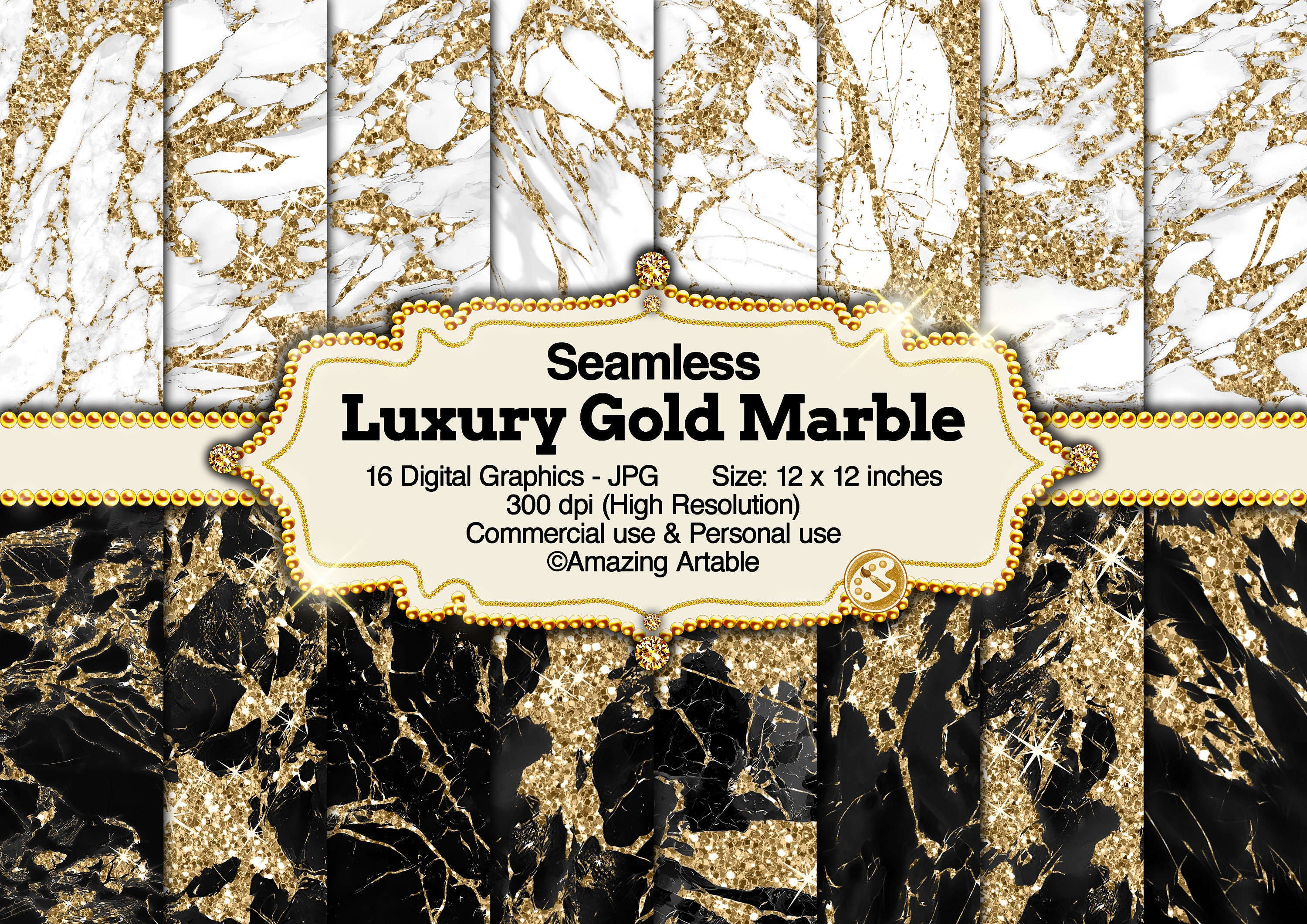 Luxury Gold Marble Seamless Digital Paper: Shimmering Gold - Etsy
