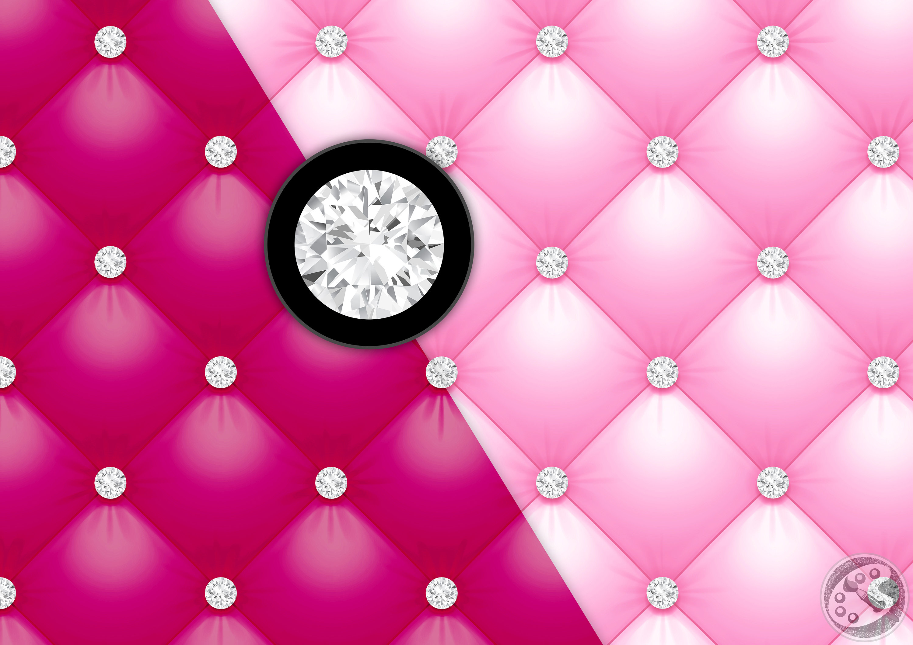 Pink Diamond Tufted Digital Paper: Luxury Seamless Diamond Background ...