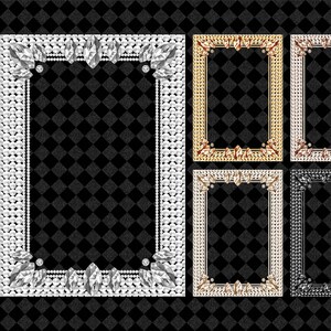 Amazing Pearl Frame Clipart: 5 Colors Luxury Pearl Overlays Vintage ...