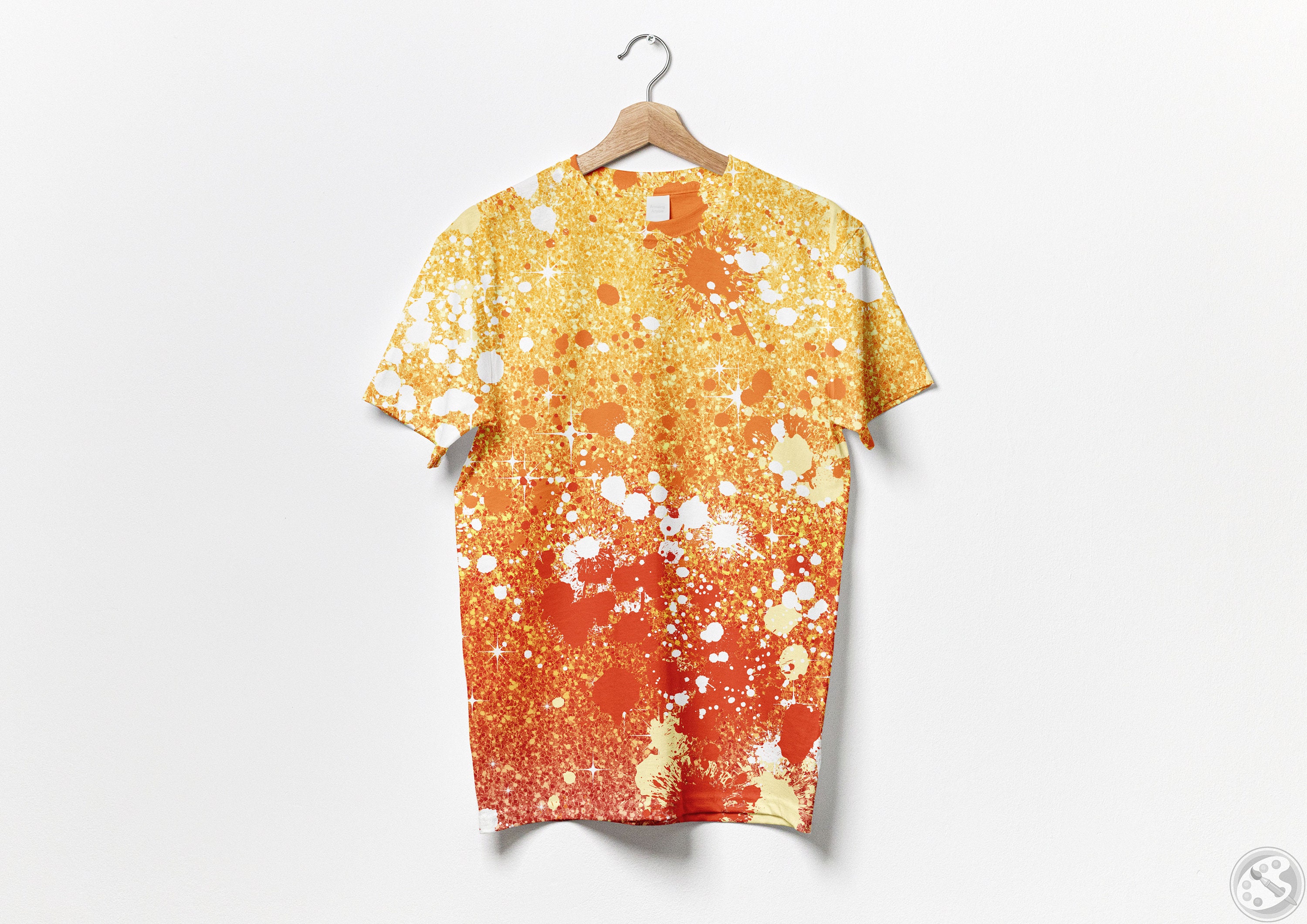 Sunset Paint Splatter Digital Paper: Shimmering Colorful - Etsy