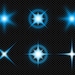 Magic Blue Sparkle Clipart: Sparkling Lens Flare Neon Blue Stars Light ...