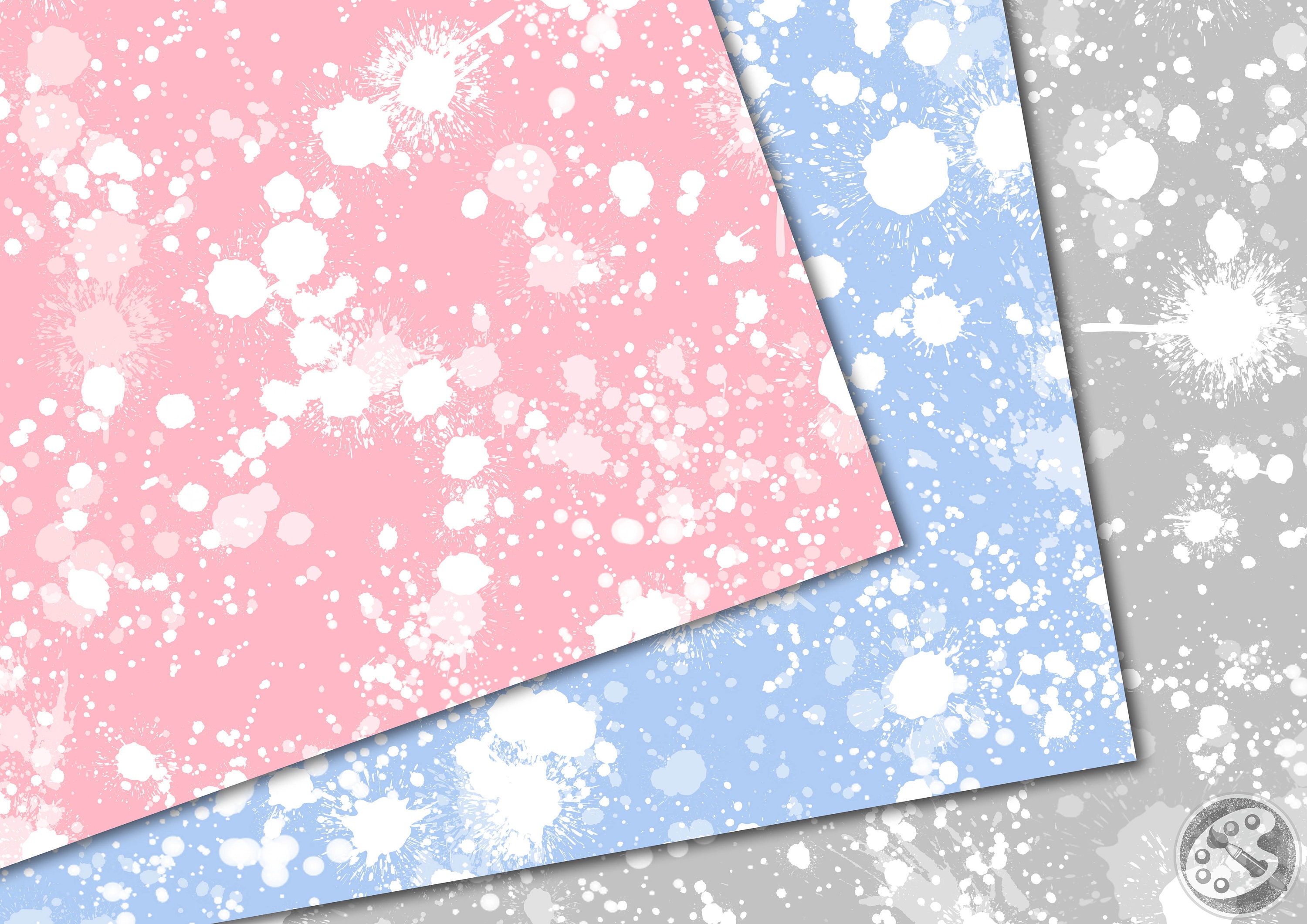 Pastel Paint Splatter Seamless Digital Paper: Rainbow Soft - Etsy