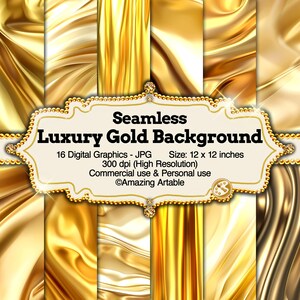 Luxury Gold Background Seamless Digital Paper: Gold Digital Paper ...