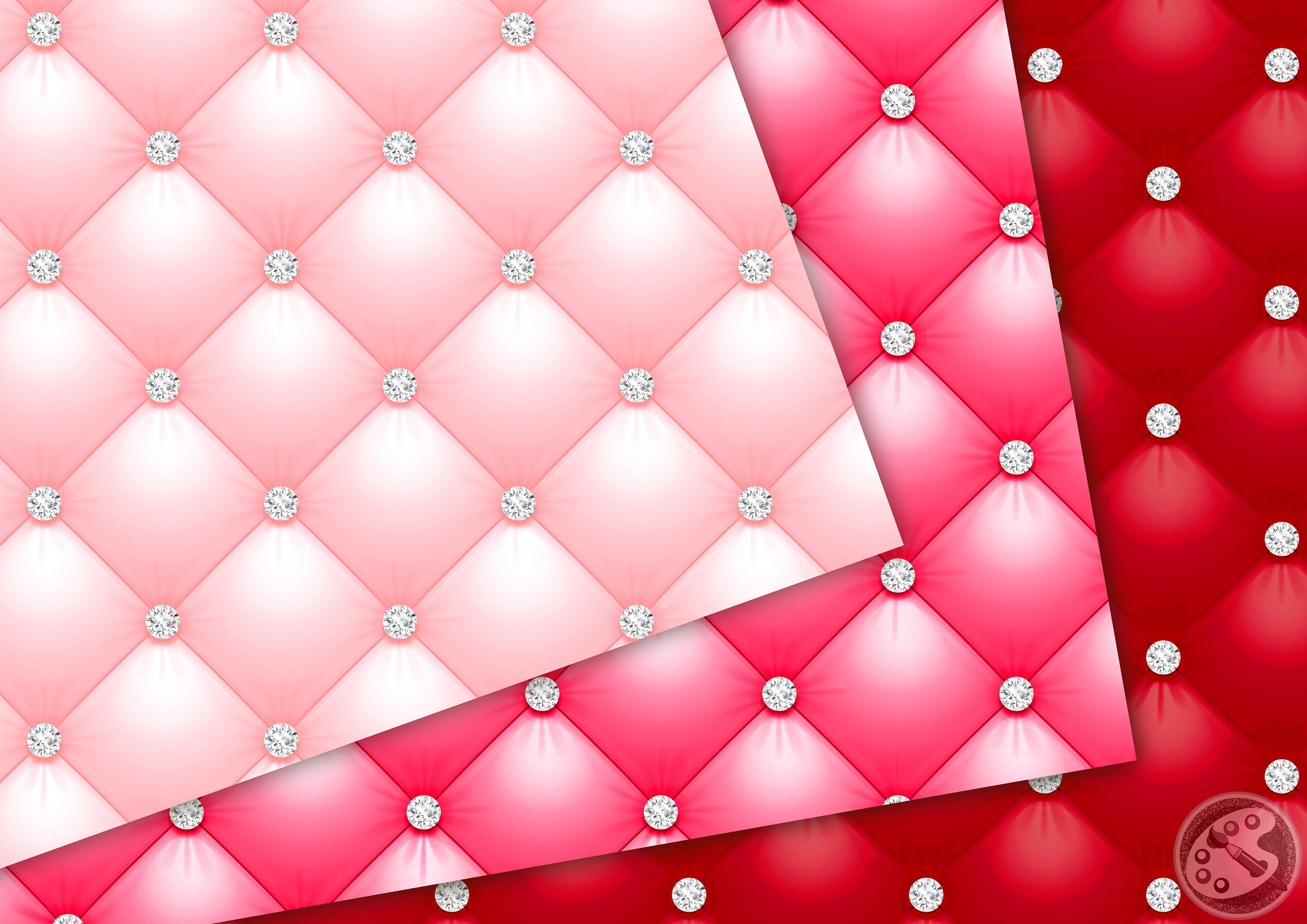 Red Diamond Tufted Digital Paper: Luxury Seamless Diamond - Etsy