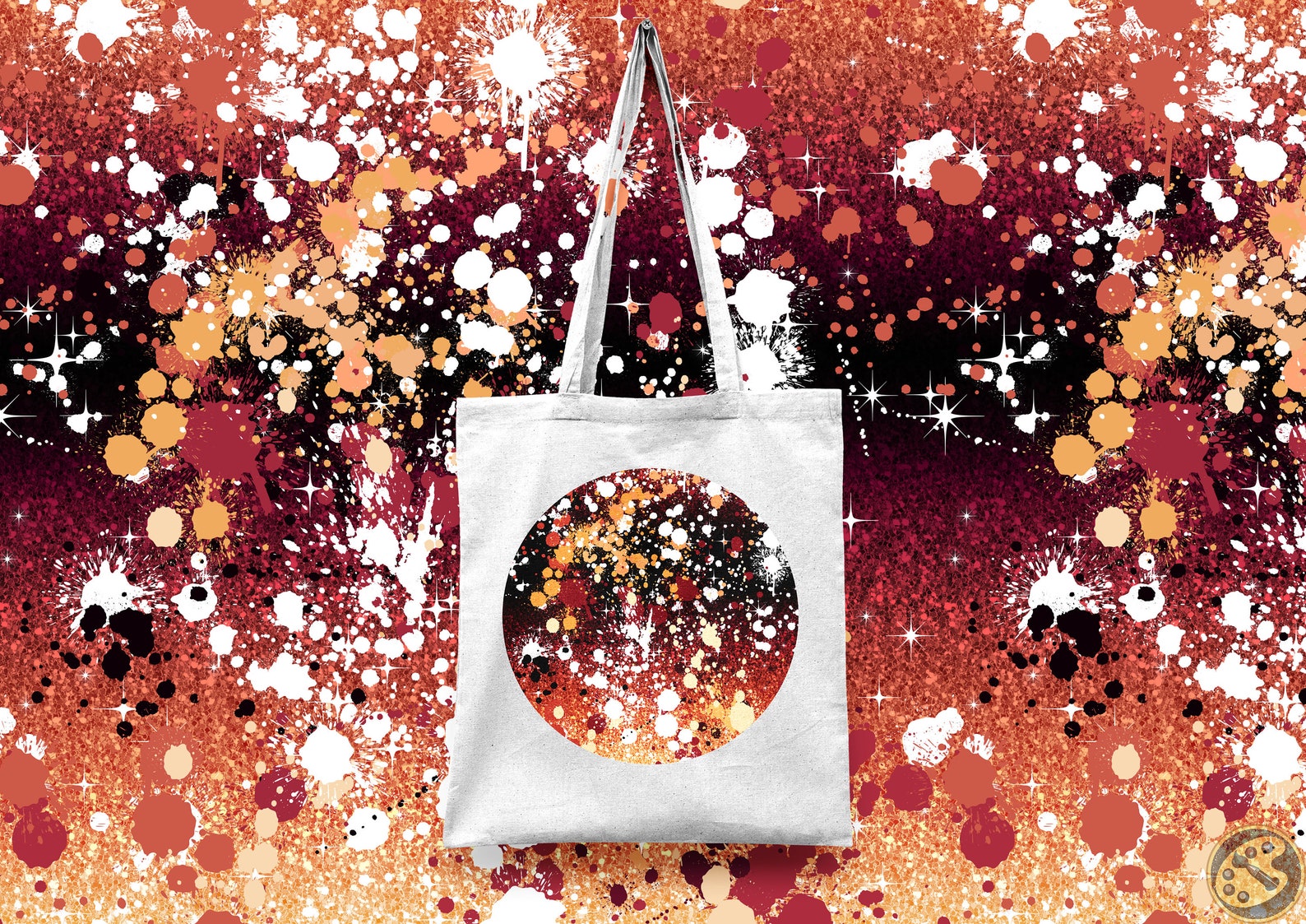 Sunset Paint Splatter Digital Paper: Shimmering Colorful - Etsy