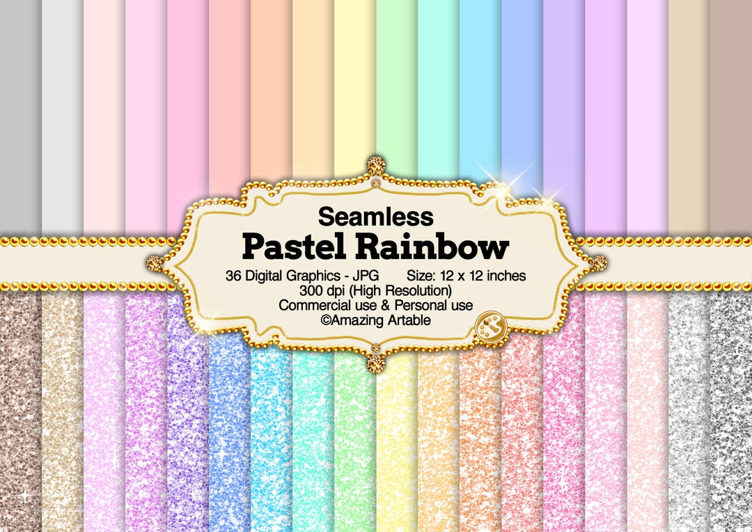 Pastel Rainbow Seamless Digital Paper: Sweet Pastel Rainbow Solid ...
