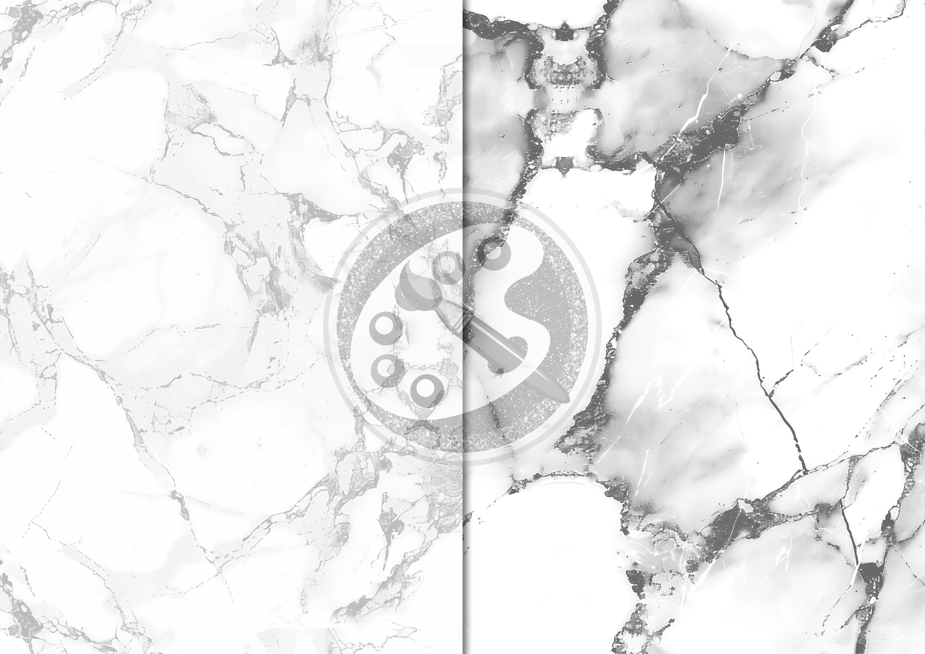 White Marble Seamless Digital Paper: Black and White Marble Paper White ...