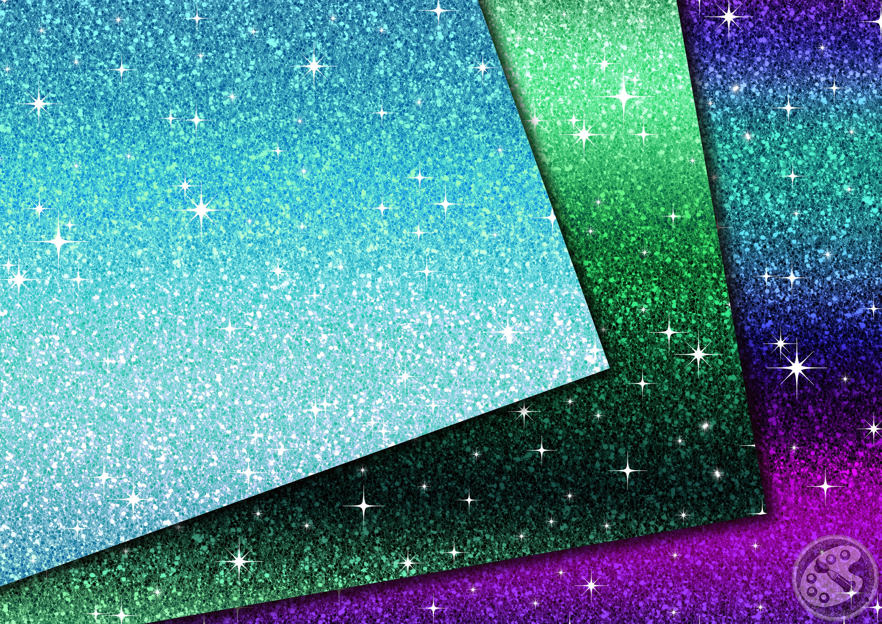 Purple & Green Ombre Glitter Seamless Digital Paper: Shimmer Purple and ...