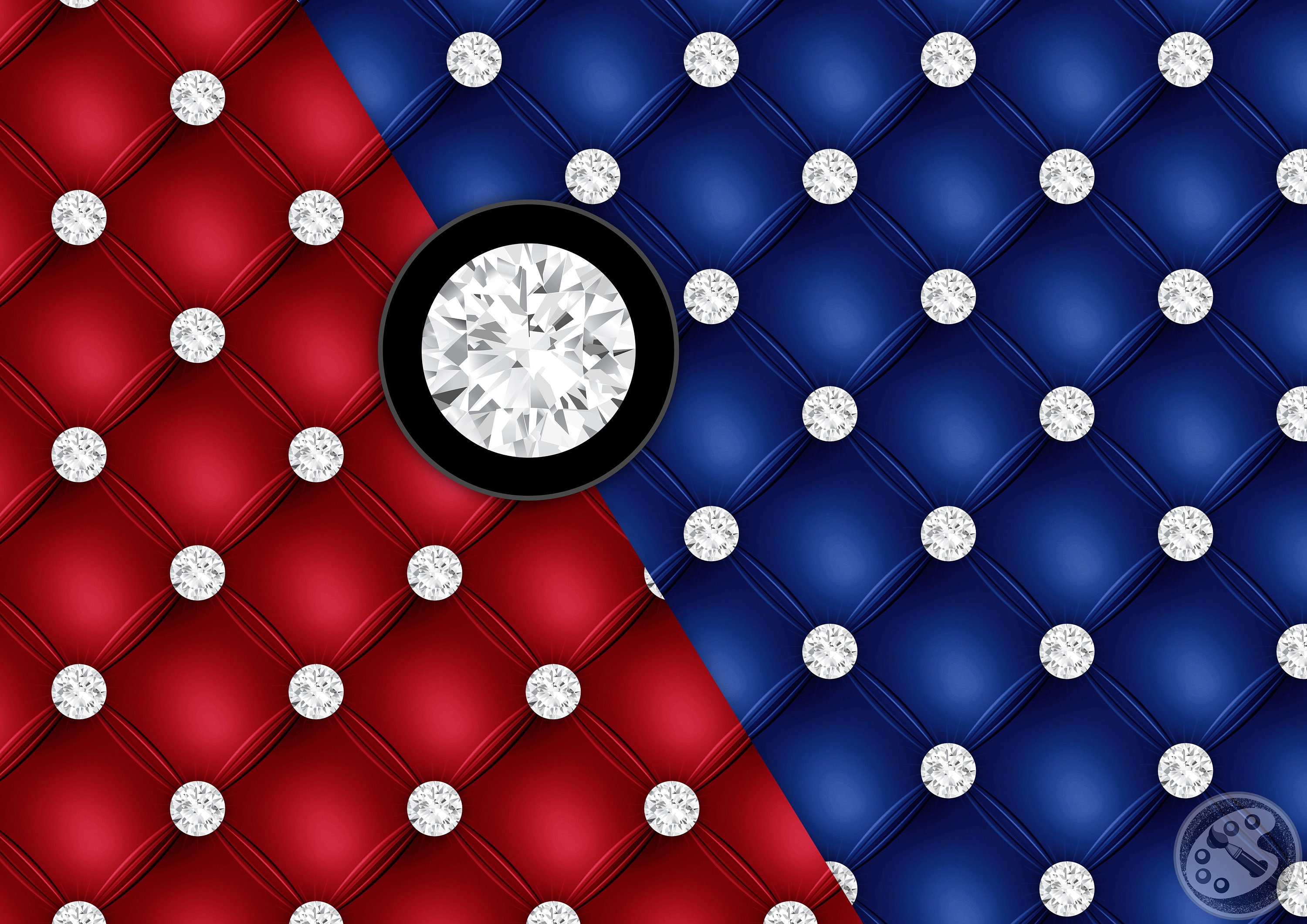 Rainbow Diamond Tufted Digital Paper: Luxury Seamless Diamond ...