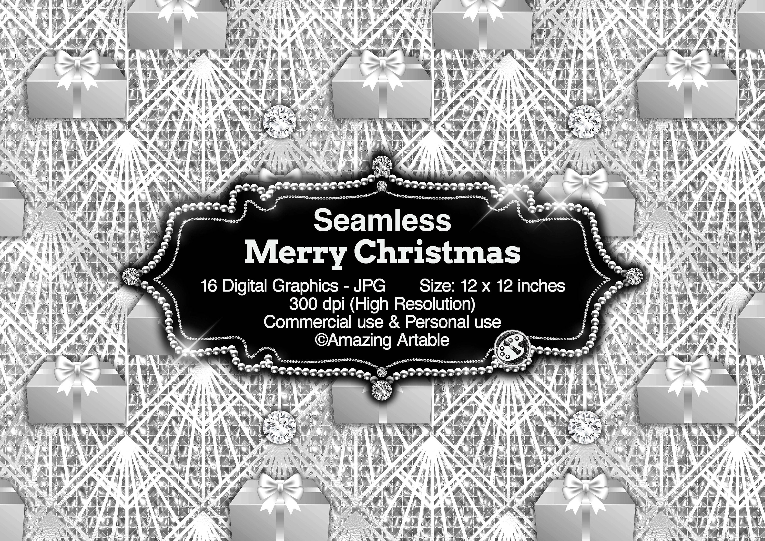 Merry Christmas Digital Paper: Seamless Luxury Christmas Background ...