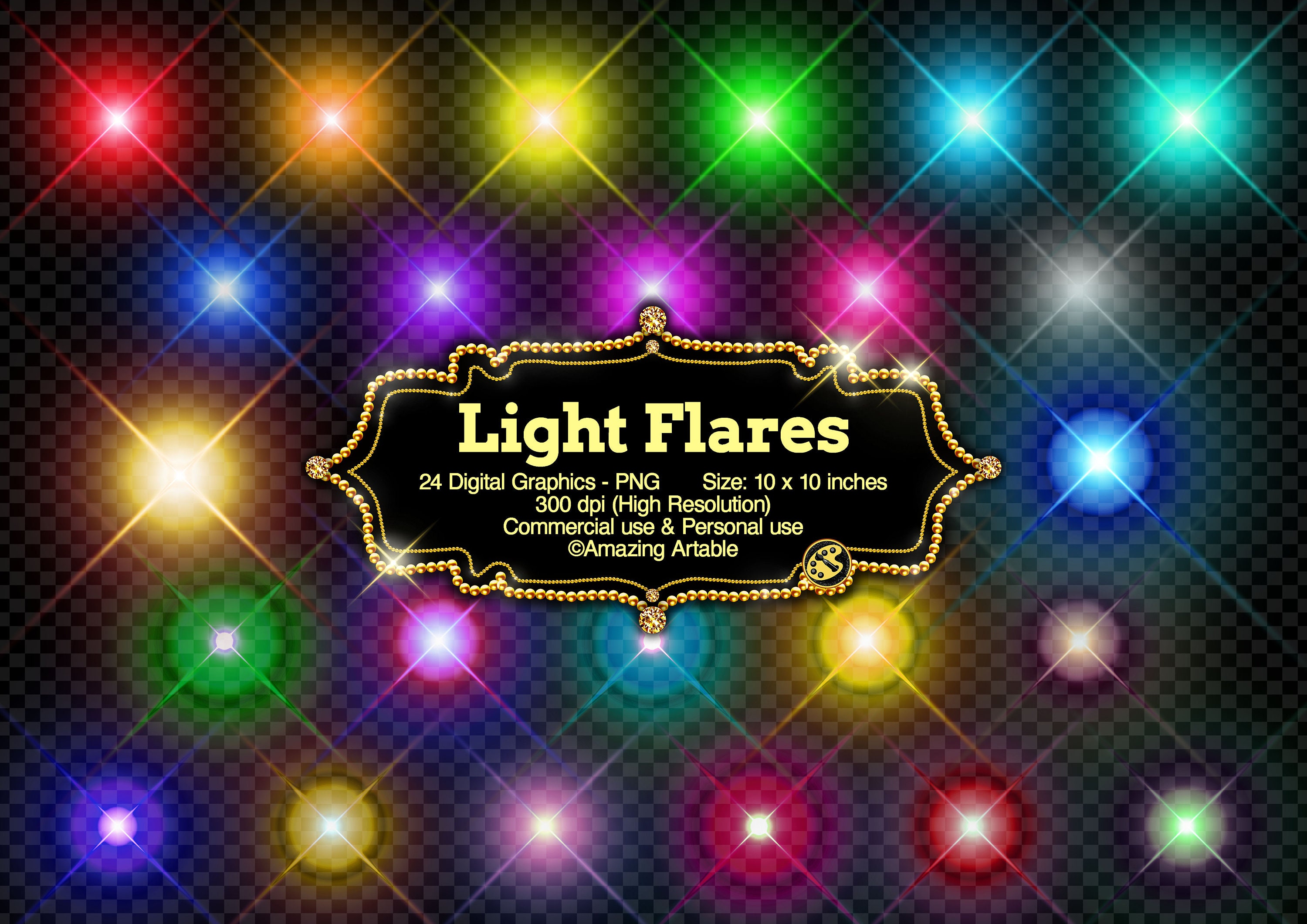 Light Flare Clipart: 24 Light Overlays in Transparent Png Light Lens ...