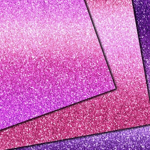 Pink & Purple Ombre Digital Paper: Seamless Pink Glitter Gradient ...