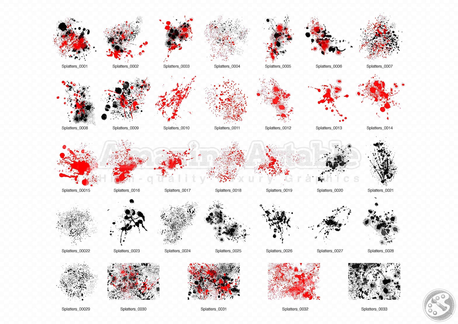 Red & Black Splatter Clipart: Red and Black Ink Splatter Clipart Black ...