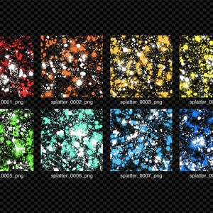 Luxury Paint Splatter Clipart: Fluorescent Paintball Splatters Clipart ...