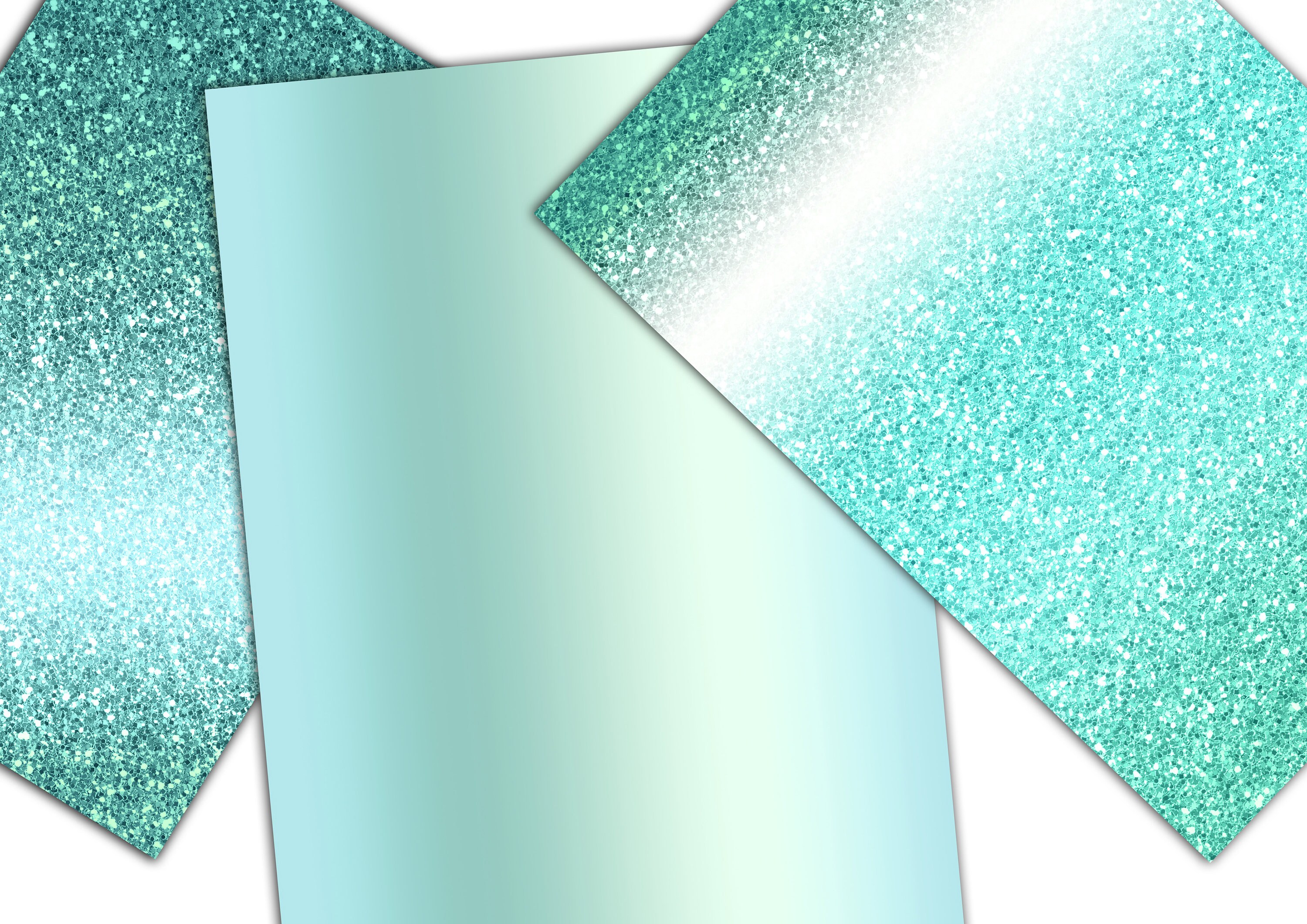 Luxury Turquoise and Mint Green Gradient & Glitter Digital Paper: Teal ...