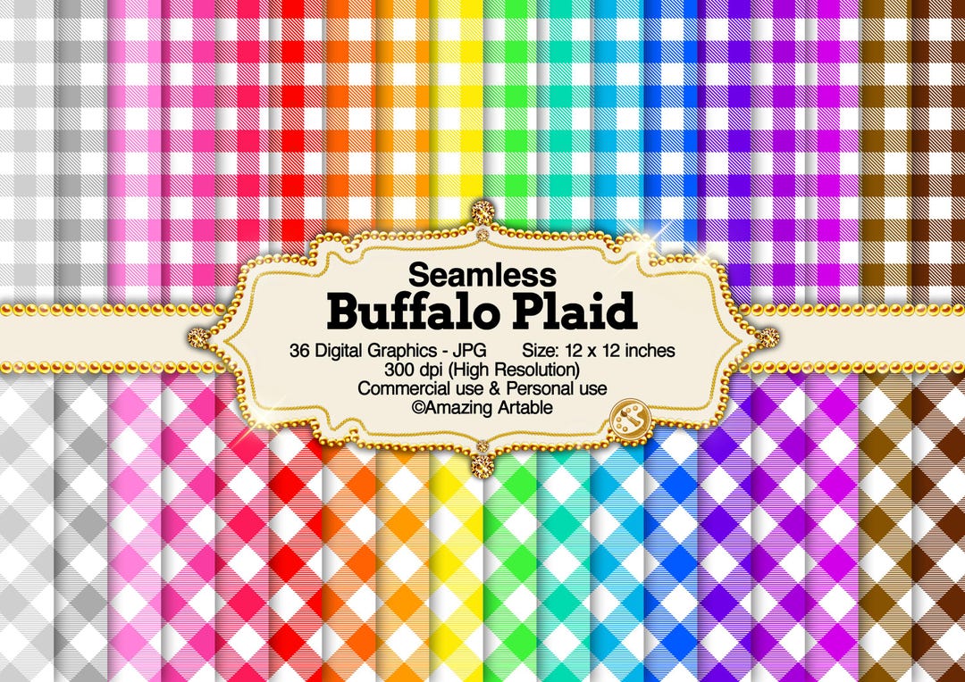 Buffalo Plaid Seamless Digital Paper: Seamless Buffalo Plaid Digital ...