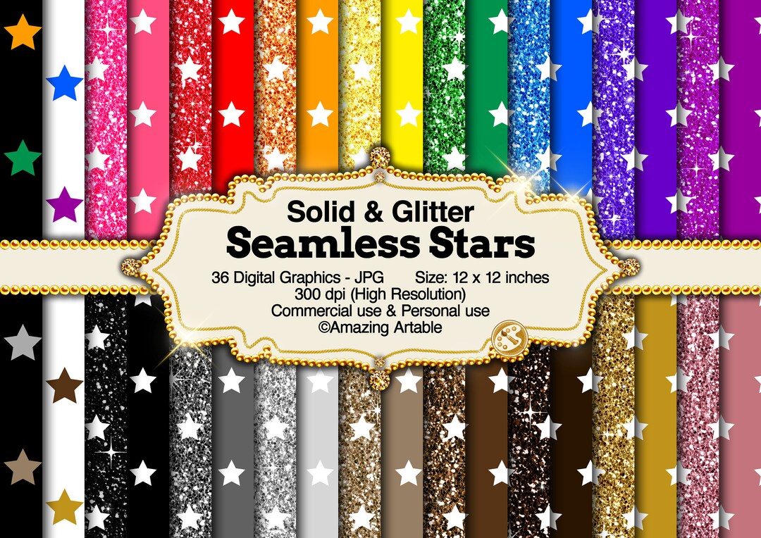 Star Pattern Seamless Digital Paper: Rainbow Star Digital Paper Star ...