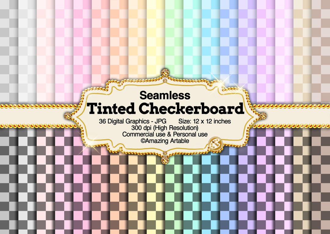 Tinted Checkerboard Seamless Digital Paper: Soft Pastel Checkerboard ...