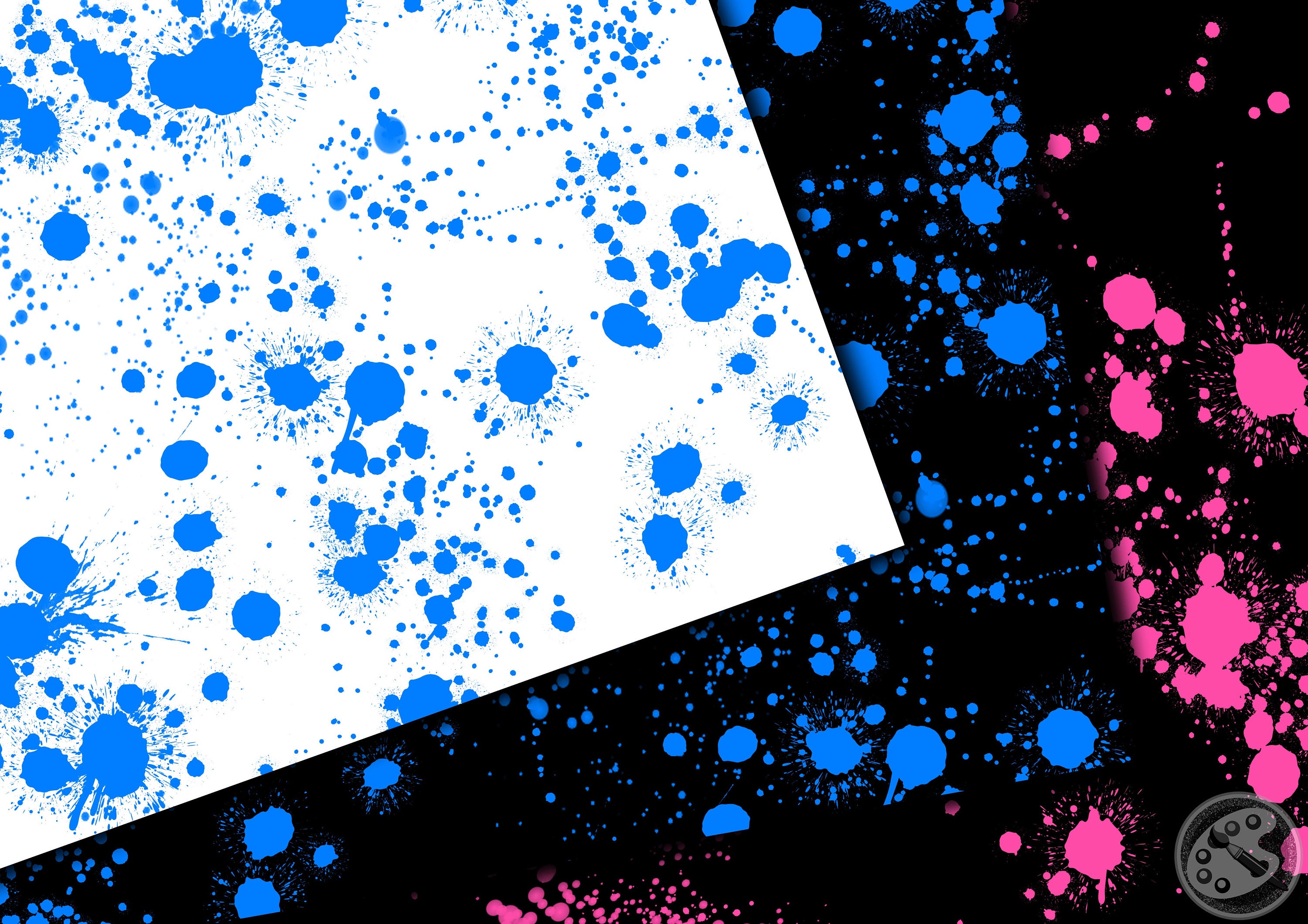 Rainbow Paint Splatter Seamless Digital Paper: Red Splatter Yellow Neon ...