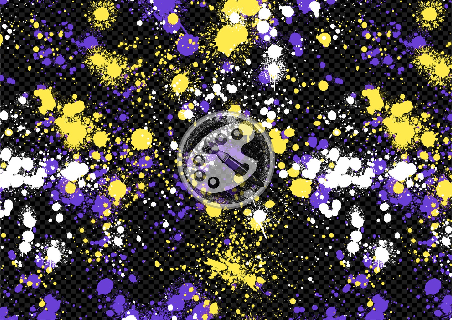 Luxury Paint Splatter Clipart: Fluorescent Paintball Splatters Clipart ...