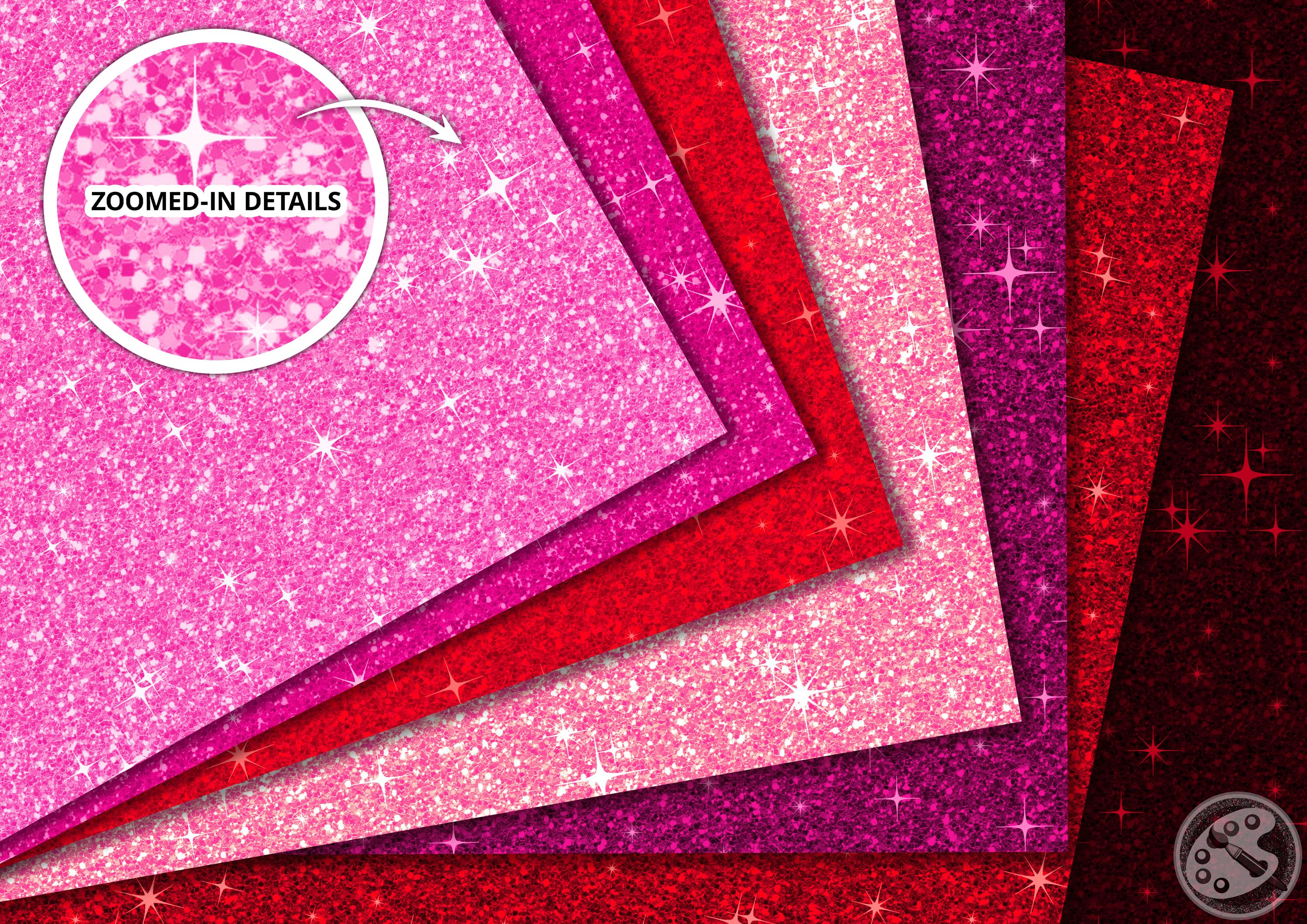 Pink and Red Glitters Seamless Digital Paper: Luxury Pink Glitter ...