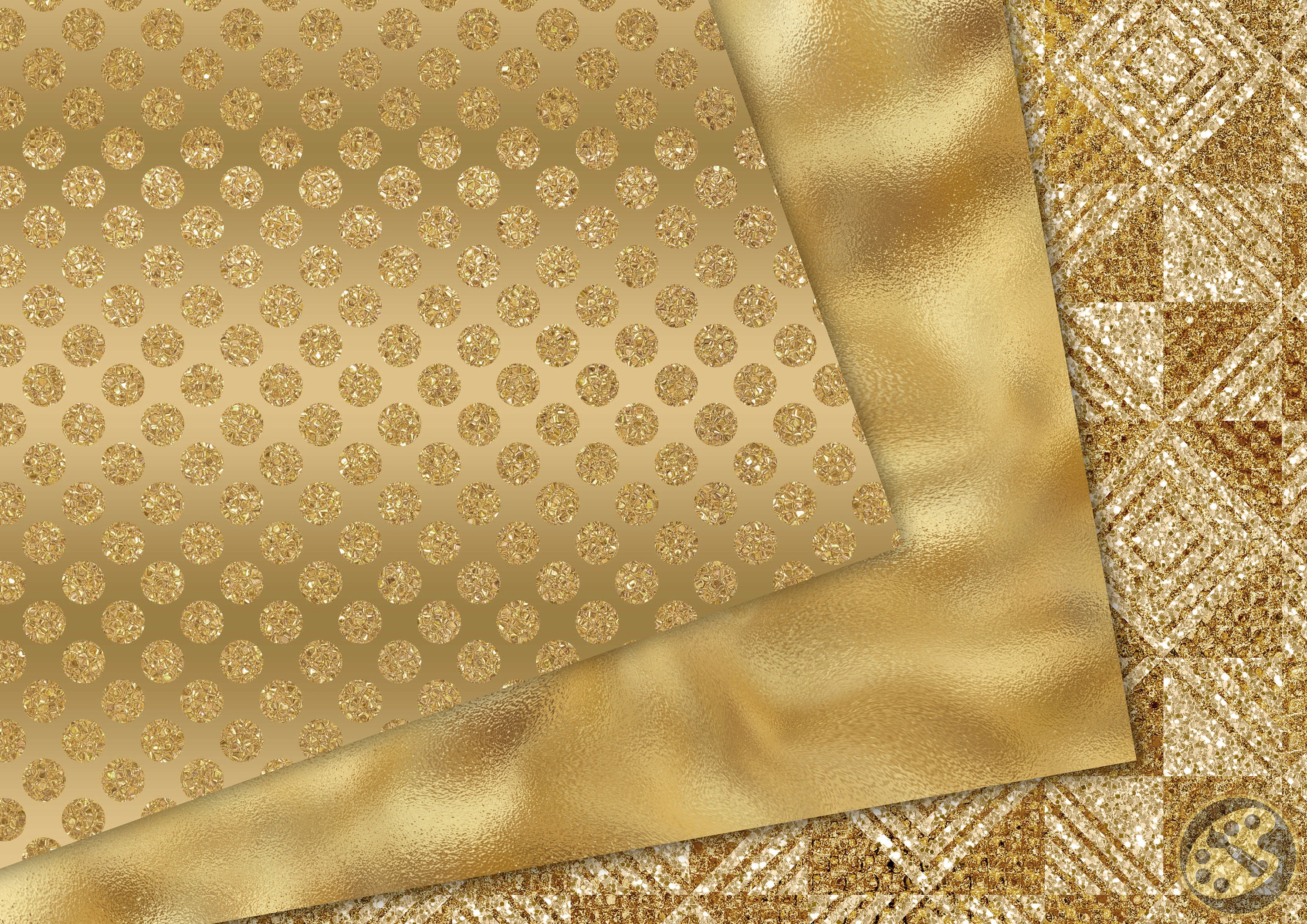 Luxury Gold Digital Paper 1: Shiny Seamless Metallic Gold Textures ...