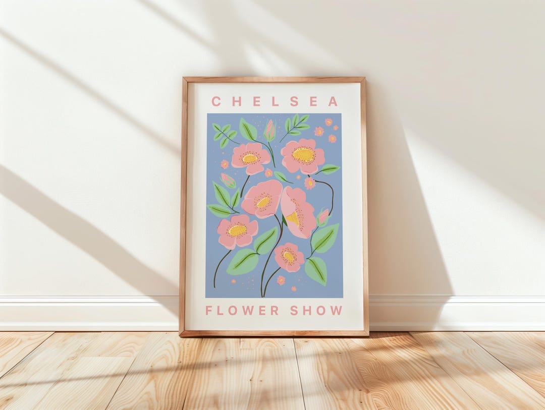 Chelsea Flower Show Poster, Flower Market Print, London , Ship ...