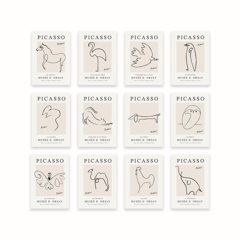 Picasso Drawing Animal - Etsy UK