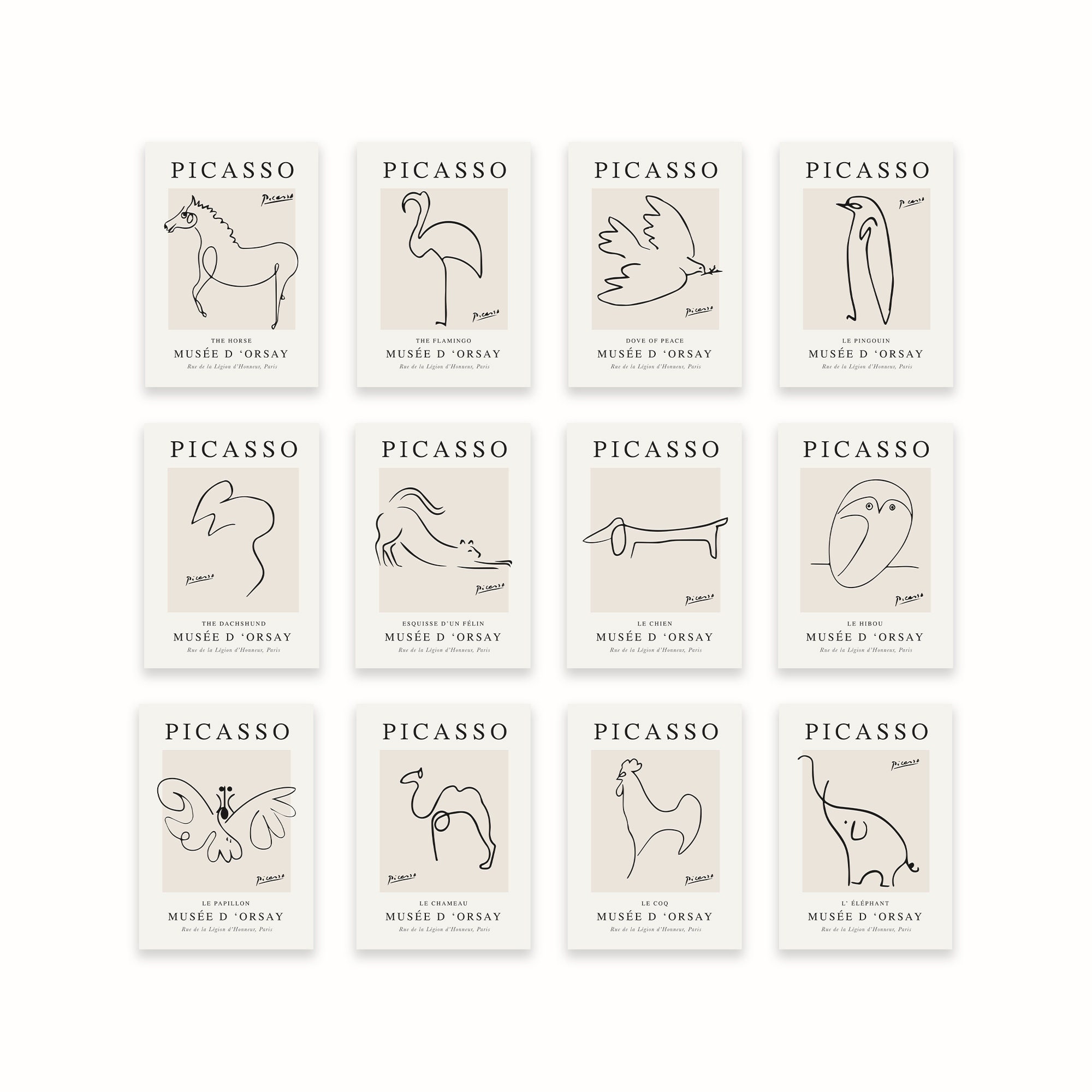 Picasso Print Line Art Picasso Inspired Line Art Exhibition - Etsy