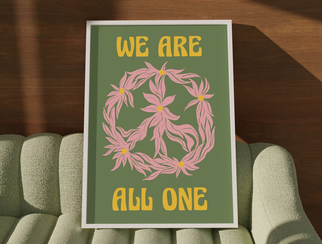 We Are All One Peace Sign Poster, Ship Worldwide From Uk,us,aus,eu ...