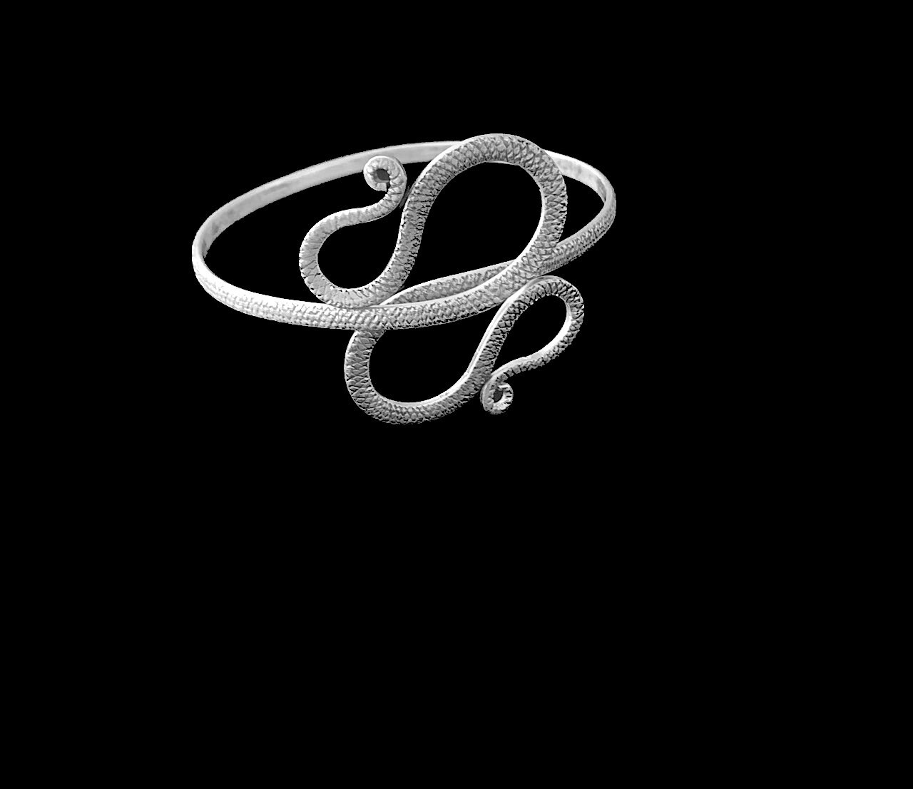 Coiled Snake Flexible Wrap Armlet, Arm Bracelet Sterling Silver .925 ...