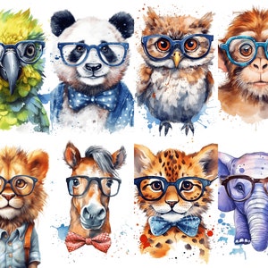 Cute Animals Watercolor Clipart, Digital Crafting, Paper Crafts, Cute ...