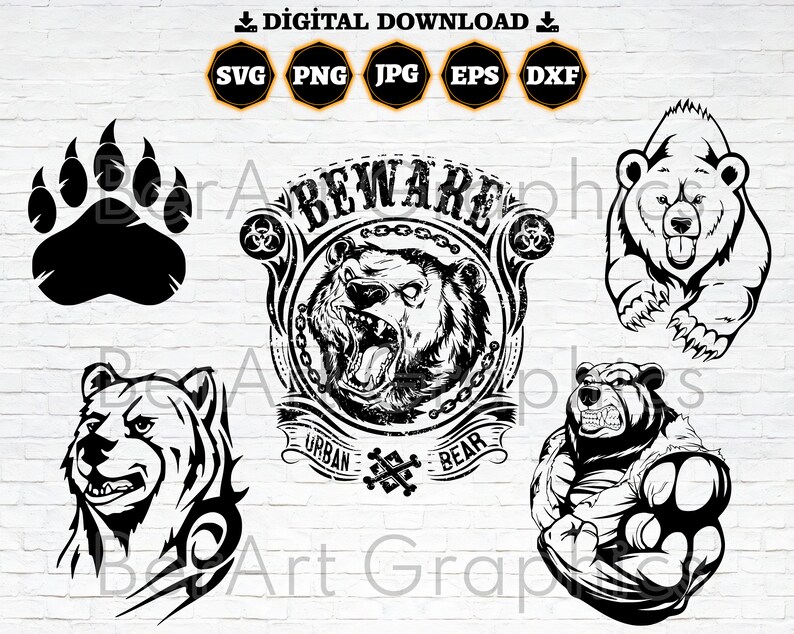 Bear Svg, Bear Svg Bundle, Animal Svg, Bear Cricut Files, Bear ...