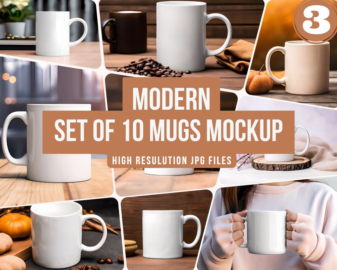 Mug Mockup Bundle, Coffee Cup Mock up Bundle, Modern Mock Up, Blank Mug ...
