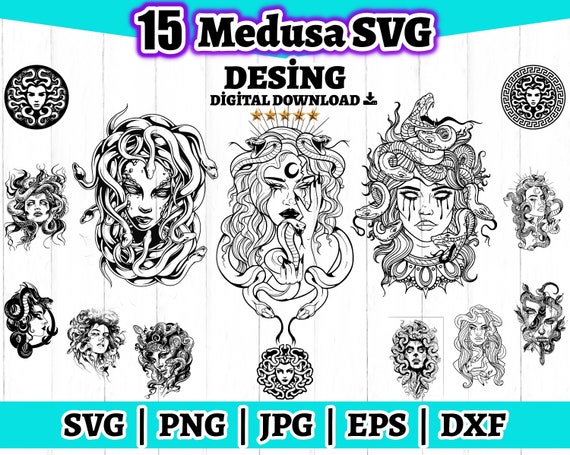 Medusa SVG Print File Medusa Svg Bundle Medusa Silhouette - Etsy UK