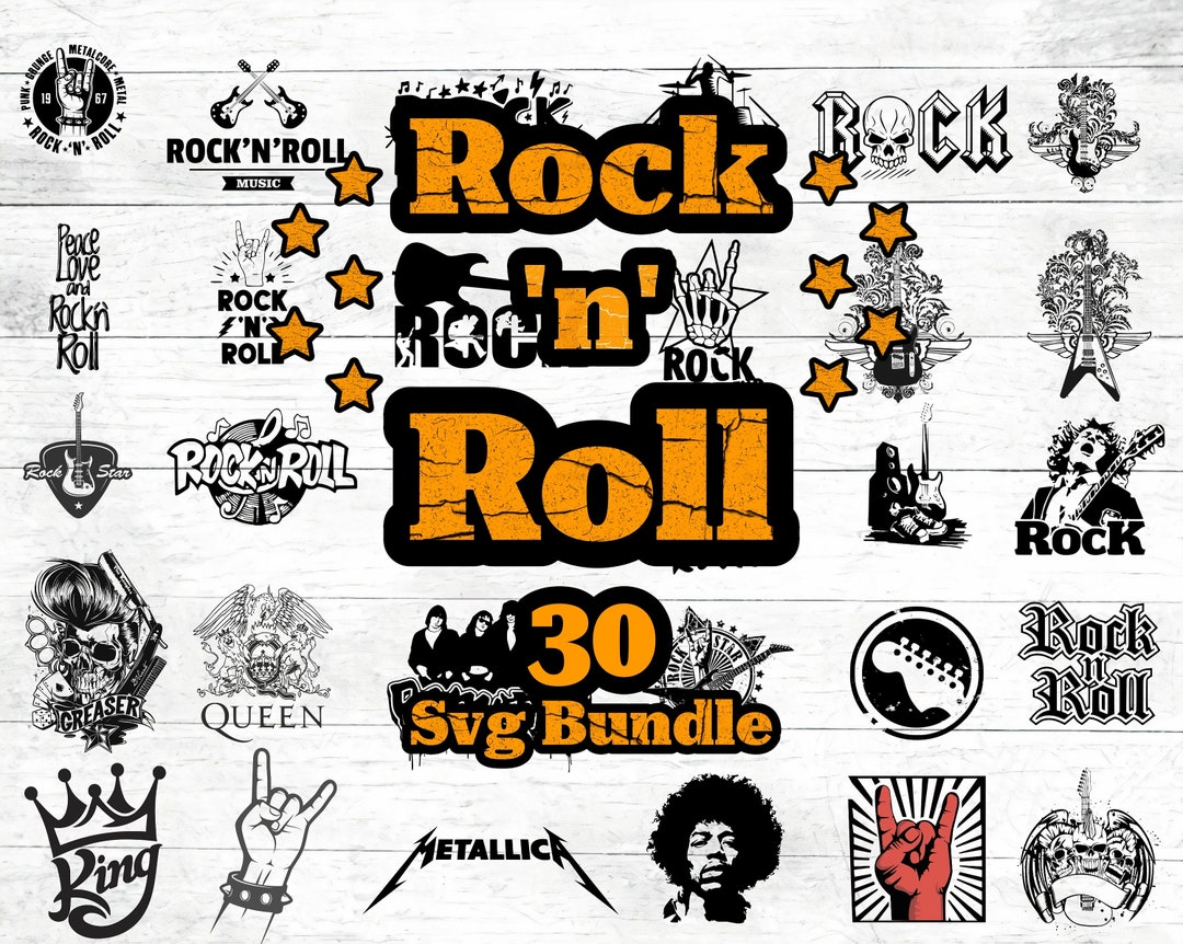30 Rock N Roll Svg Bundle, Rock Music Svg, Svg File for Cricut, Cut ...