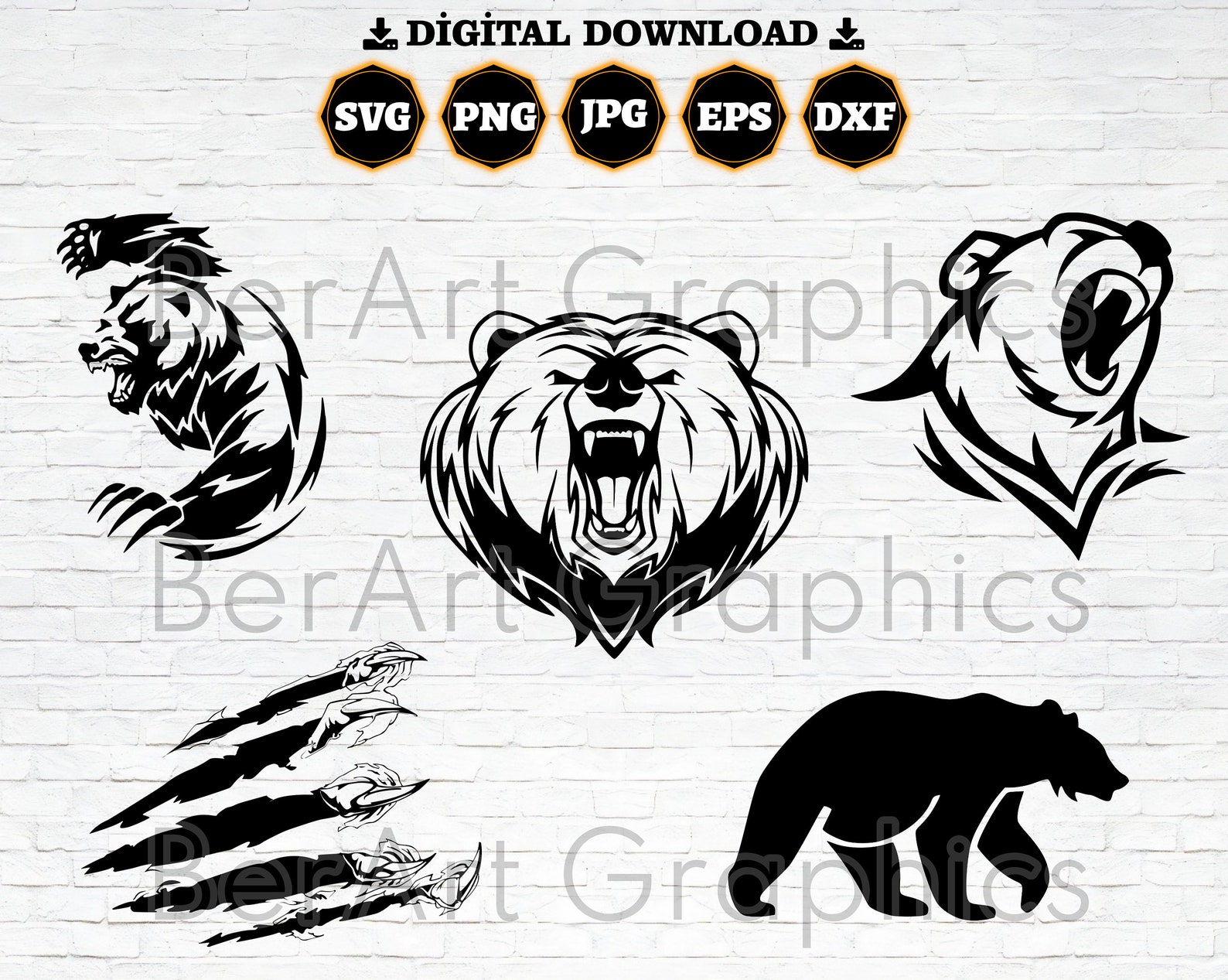 Bear Svg, Bear Svg Bundle, Animal Svg, Bear Cricut Files, Bear ...
