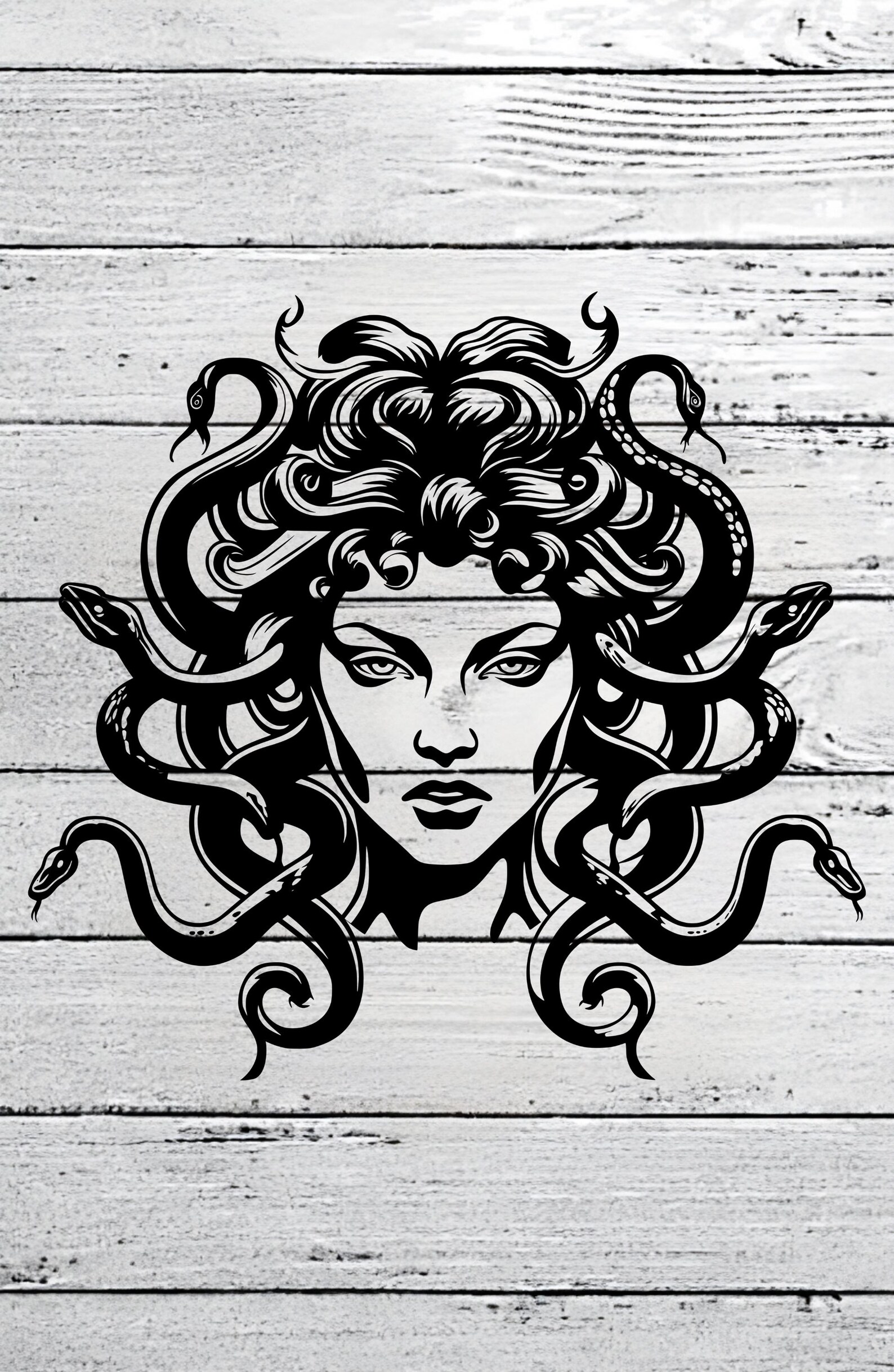 Medusa Svg and Png Digital Design File, Greek Mythology Goddes ...