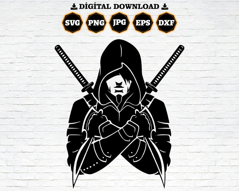 Assassin's Creed Warrior SVG, Warrior Samurai Stencil for Cricut ...