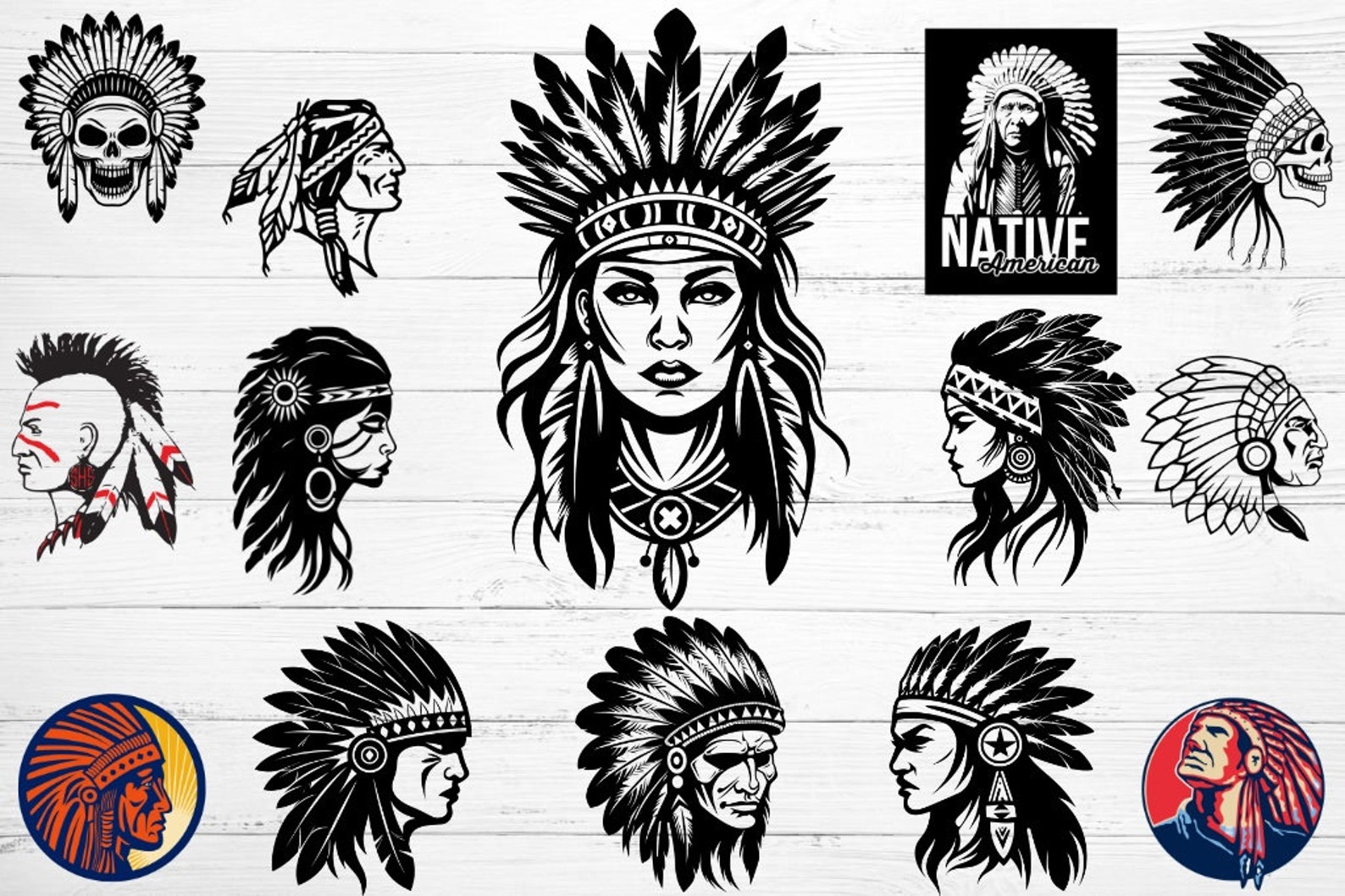 Native American Svg Bundle, Warriors Svg, Mandala Svg, American Indian ...