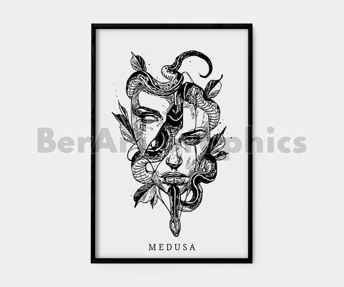 Medusa SVG Print File Medusa Svg Bundle Medusa Silhouette - Etsy
