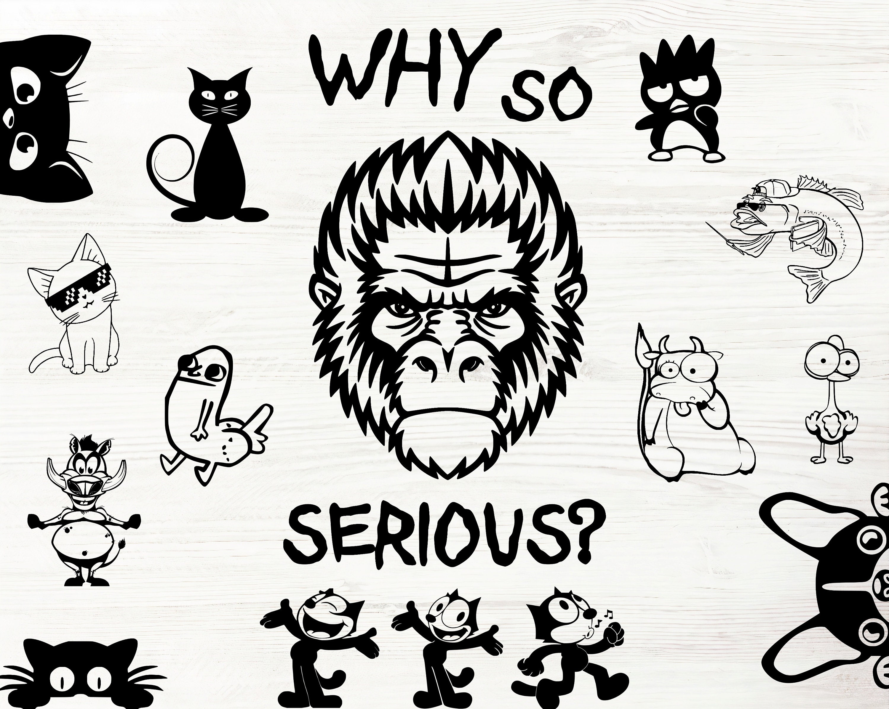 Funny Animals Svg Bundle Animals Clipart Svg Files for - Etsy