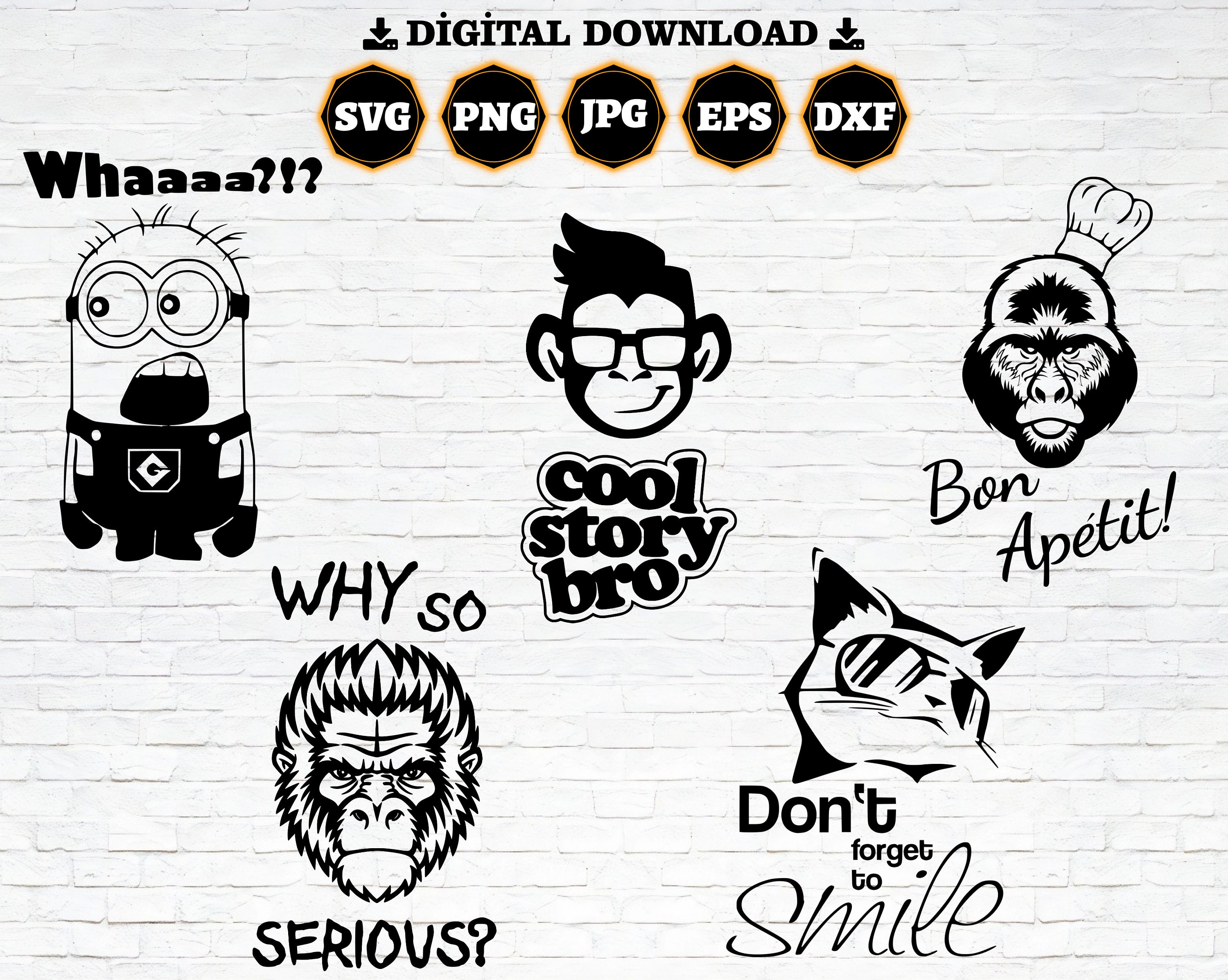 Funny Animals Svg Bundle Animals Clipart Svg Files for - Etsy