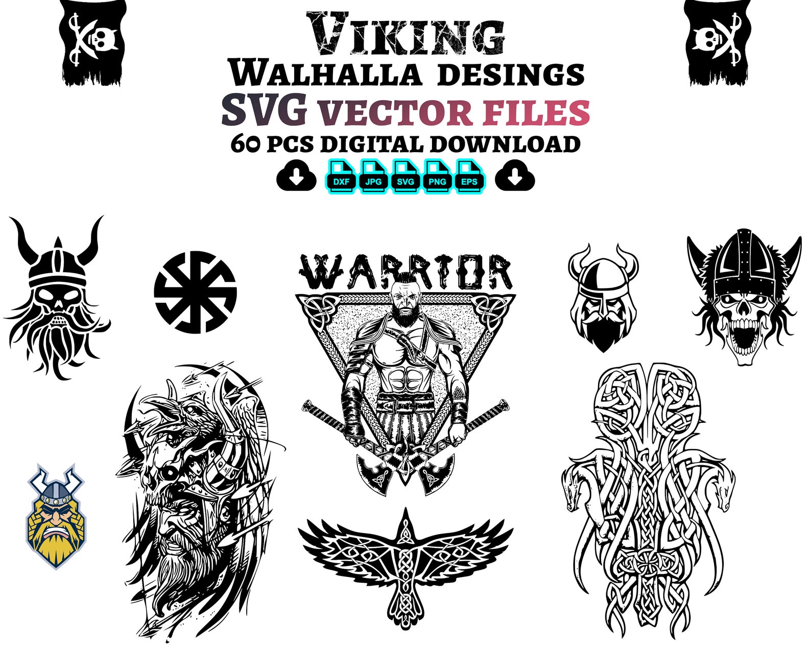 Viking Vector Design Images Svg Bundle, Viking Svg, Viking Symbols SVG ...
