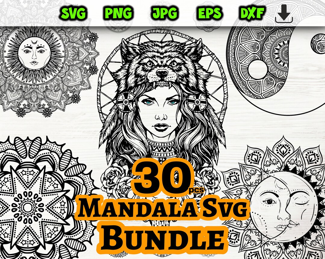 30 Mandala Svg, Mandala Svg Bundle, Mandala Flower Svg, Mandala Cut ...