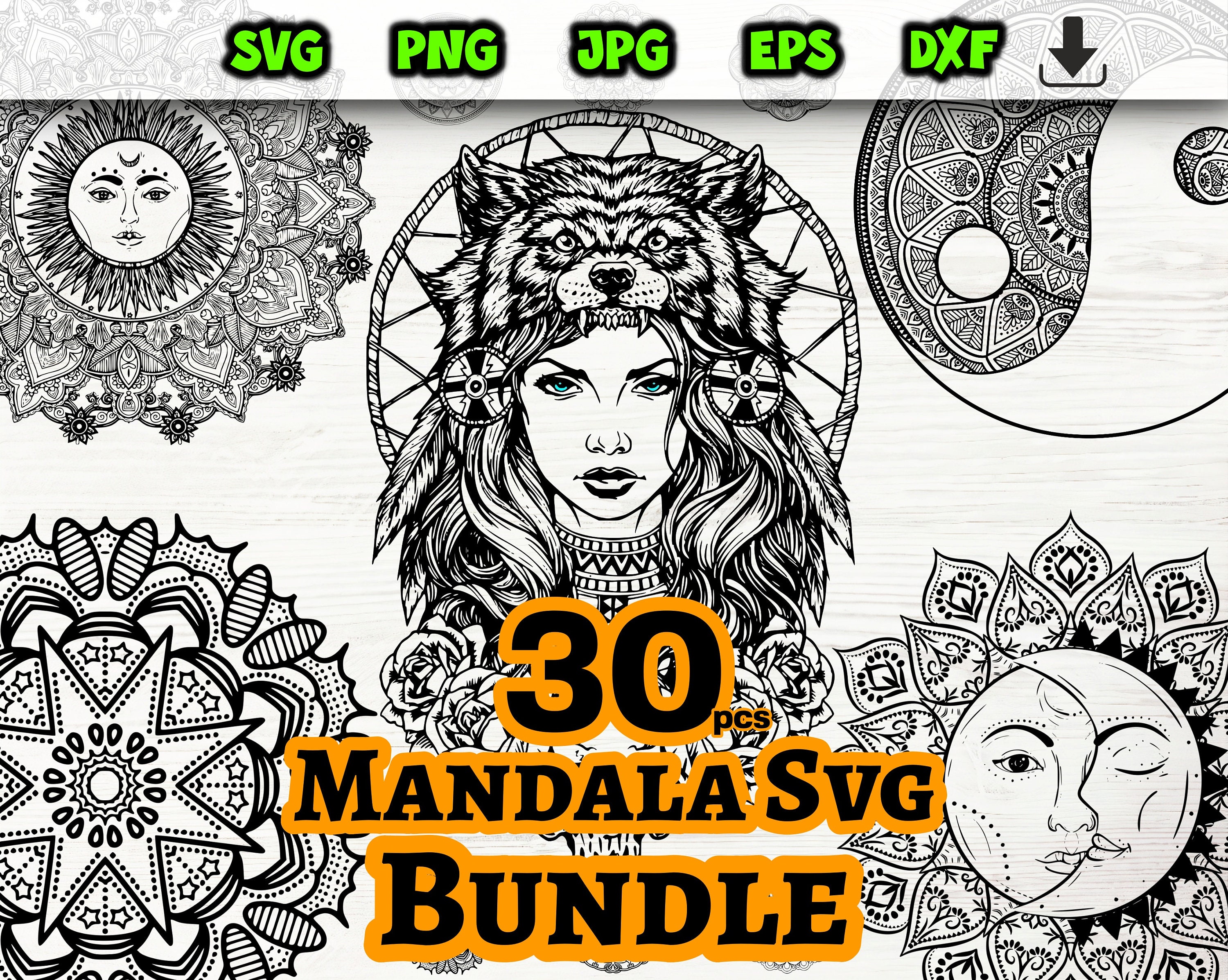 30 Mandala Svg Mandala Svg Bundle Mandala Flower Svg - Etsy