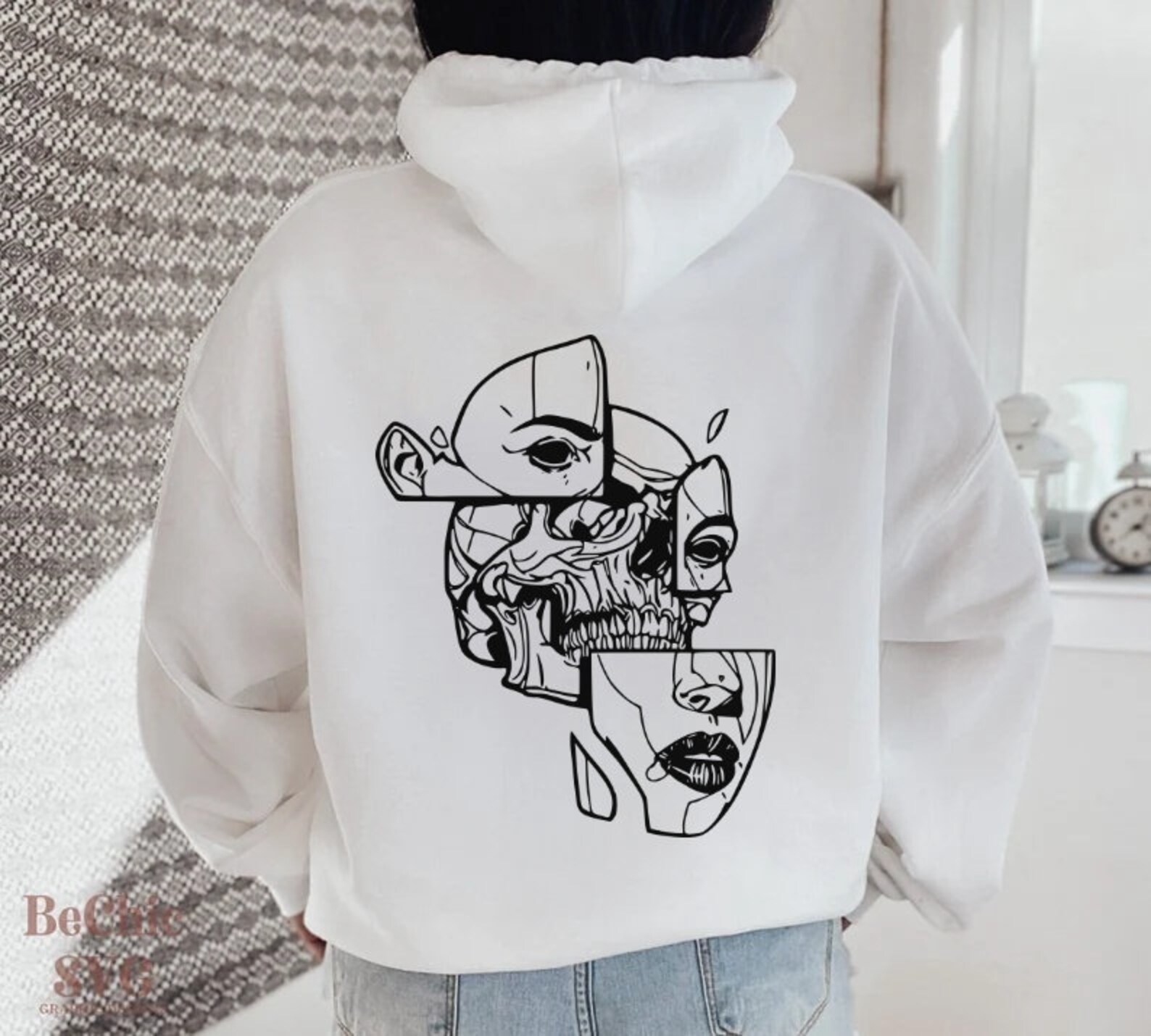 Skull Woman Face Svg Half Skull Skeleton Woman Face Svg - Etsy