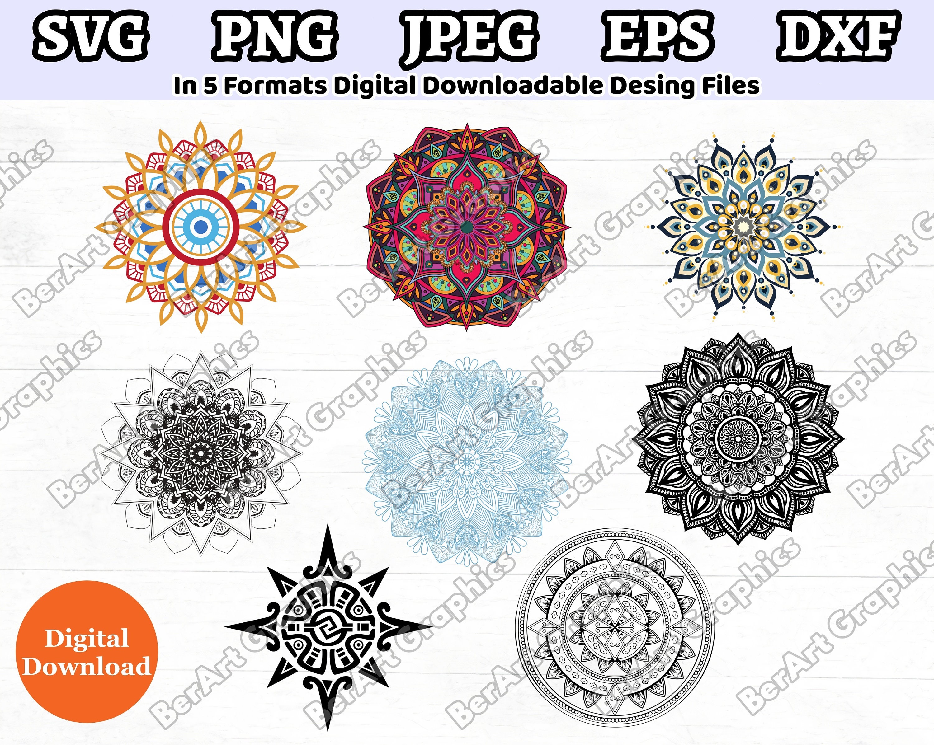 30 Mandala Svg, Mandala Svg Bundle, Mandala Flower Svg, Mandala Cut ...
